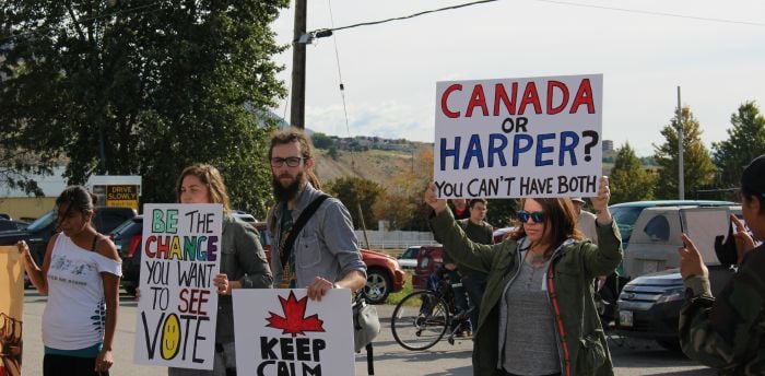 Protesters Plague Stephen Harper's Stop in Kamloops