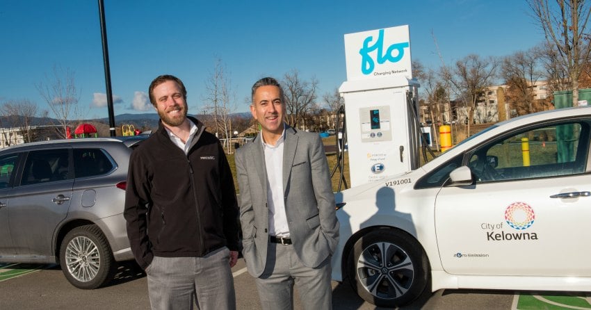 2 new electric vehicle charging stations powered on for Kelowna