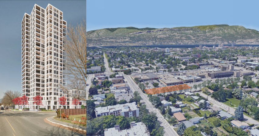 Plans revealed for 23-storey tower in Kelowna's Capri Centre