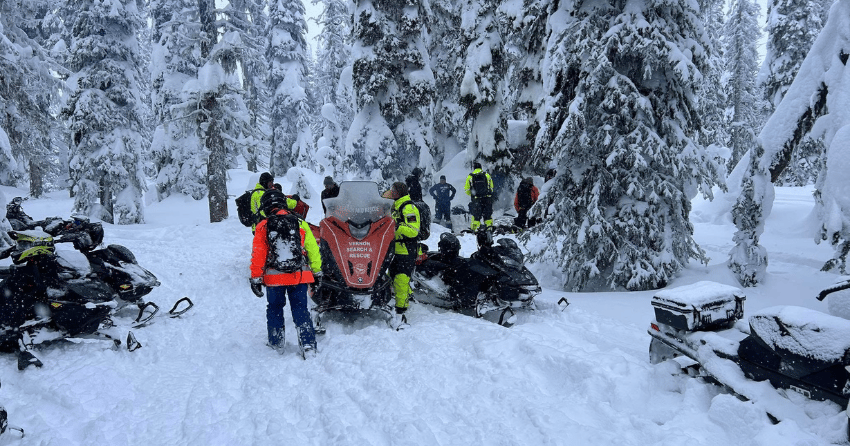 Trio of COSAR members help rescue an injured snowmobiler north of Vernon