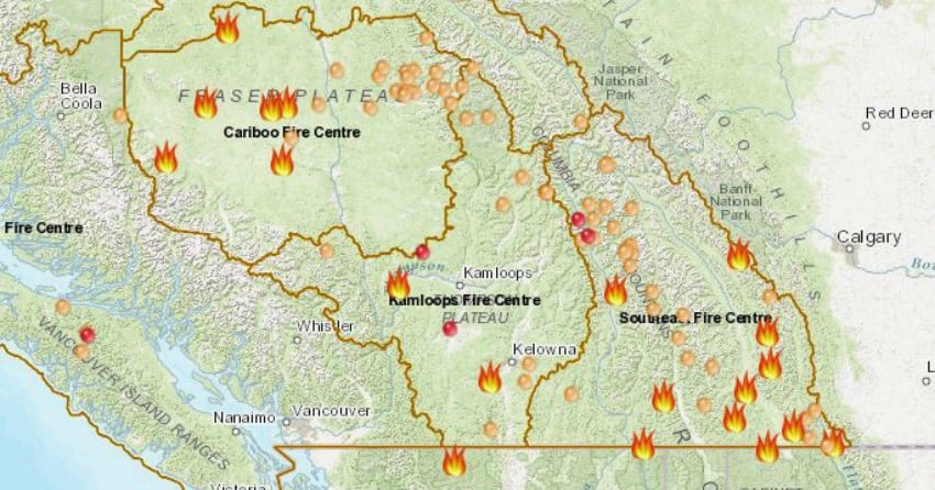 This interactive map shows that B.C.'s wildfire season is far from over