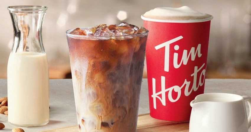 Almond milk is now available at Tim Hortons across Canada