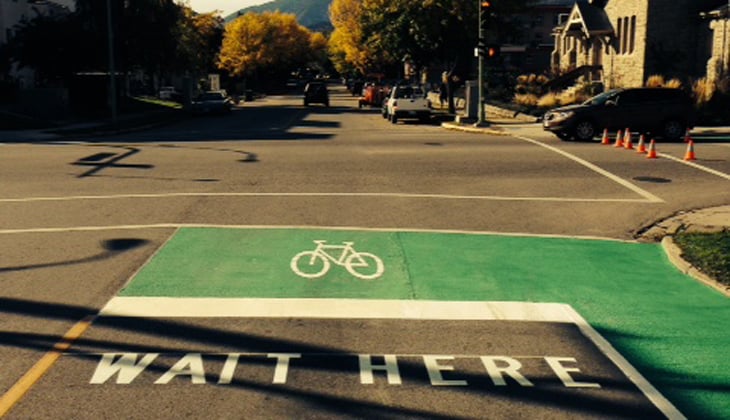 Kelowna's First Green Bike Box Means No Right on Red