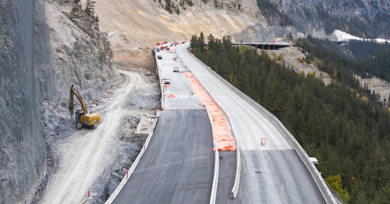 Photo shows massive scale of Kicking Horse Canyon project as it nears ...