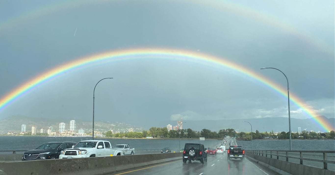 PHOTOS: Rain and hail produce double rainbow over Kelowna