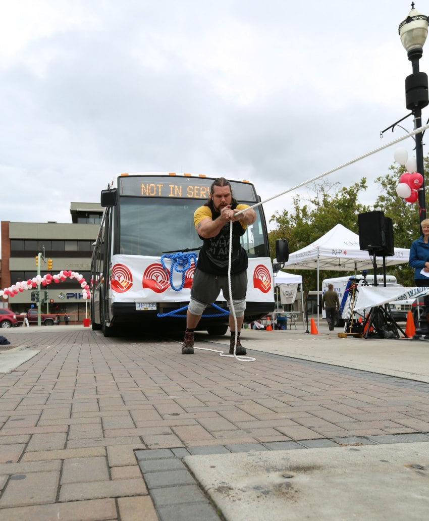 Kelowna's First Annual Bus Pull Raises Thousands of Dollars
