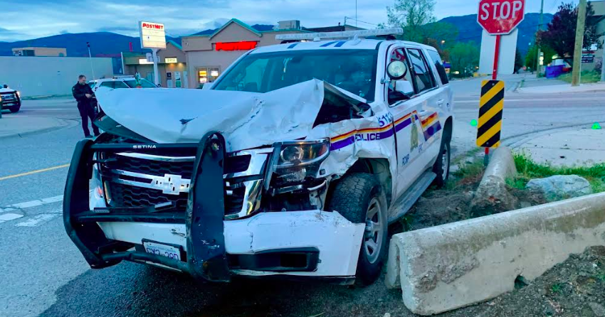 Impaired driver blows through stop sign, crashes into West Kelowna cop ...