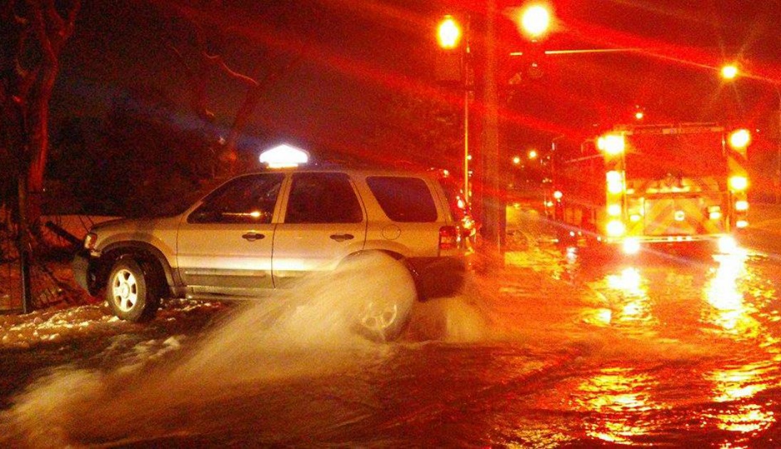 Highway 33 Flooded after Vehicle Smashes Fire Hydrant