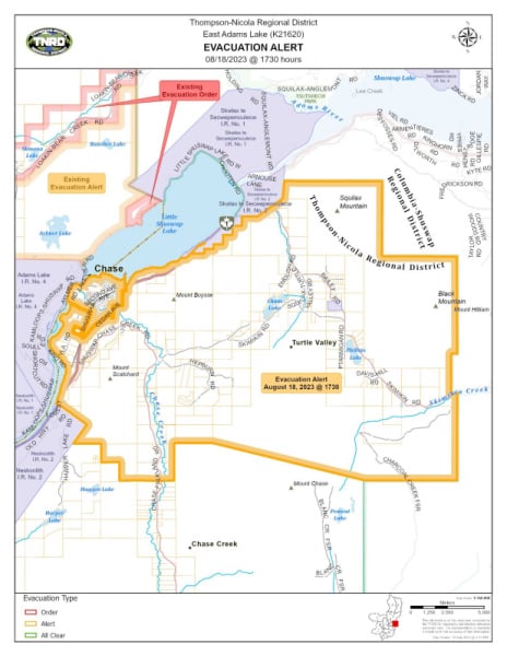 UPDATE: Adams Lake wildfire closes Hwy 1, evacuation order expanded