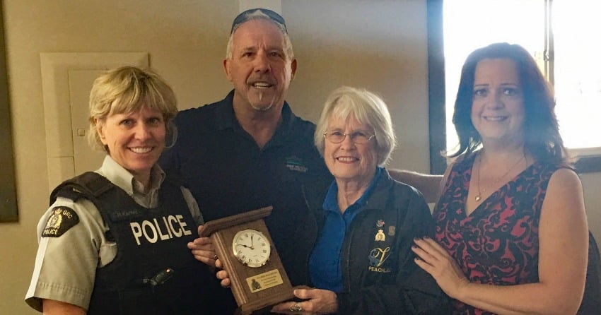 RCMP volunteer recognized for years of service in Peachland