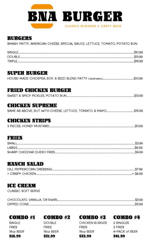 BNA’s tasting room now all about smash burgers