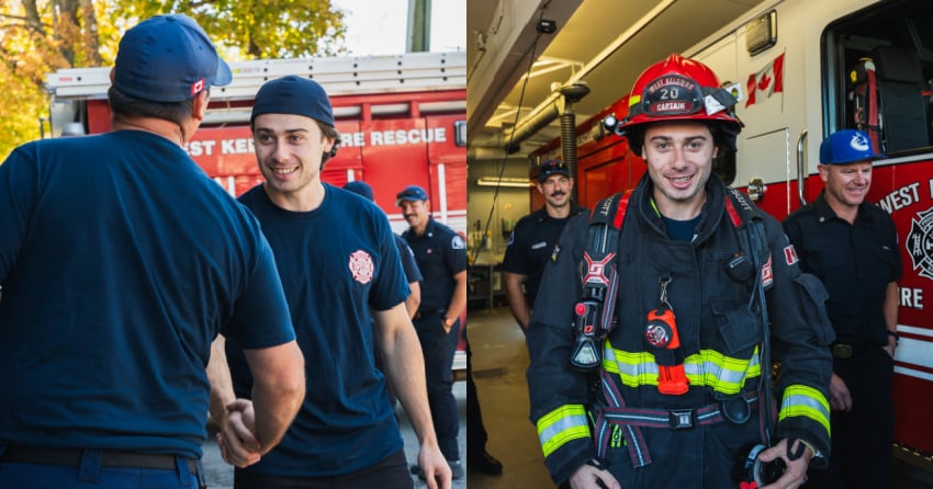 VIDEO: New Canucks captain Hughes visits West Kelowna firefighters ...