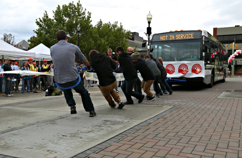 Kelowna's First Annual Bus Pull Raises Thousands of Dollars