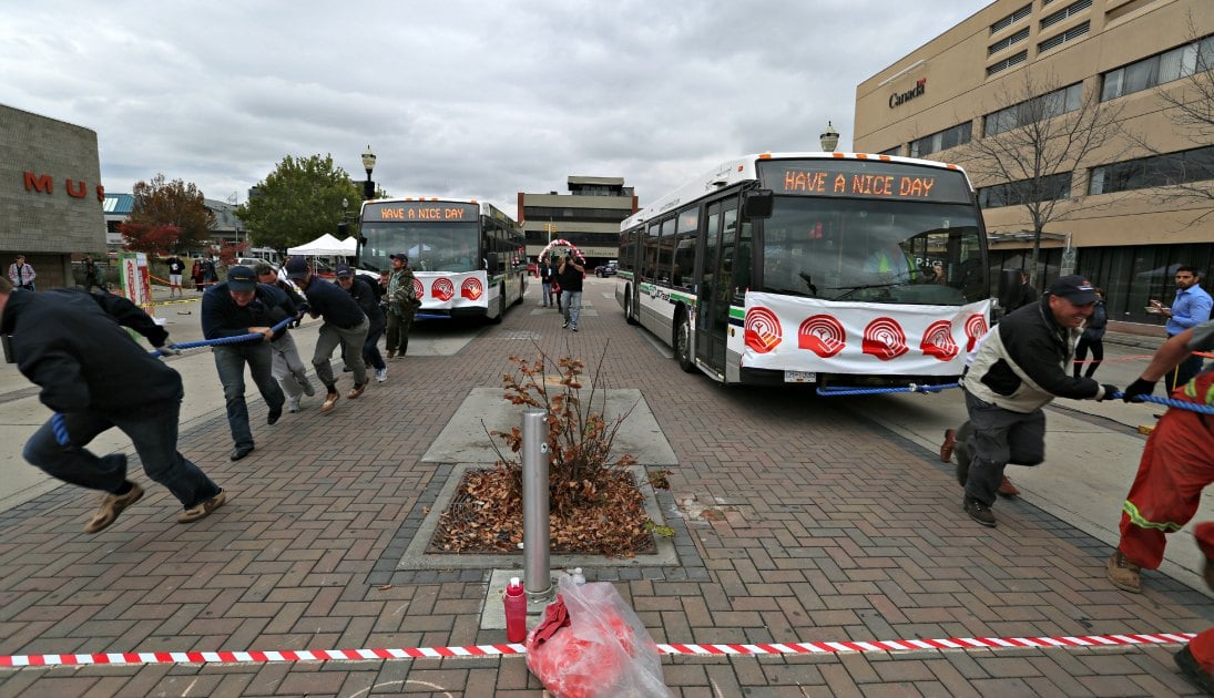 Kelowna's First Annual Bus Pull Raises Thousands of Dollars