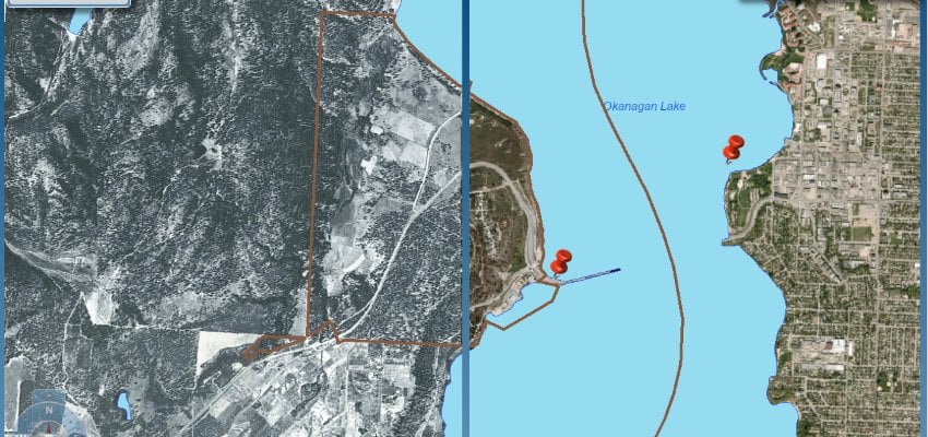 Historical Map Shows the Central Okanagan from 50s to Now
