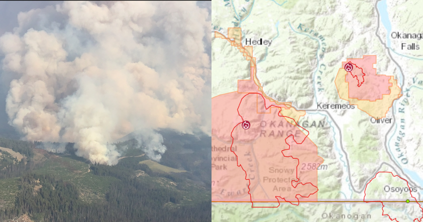 Crater Creek wildfire southwest of Keremeos grows to 41K hectares