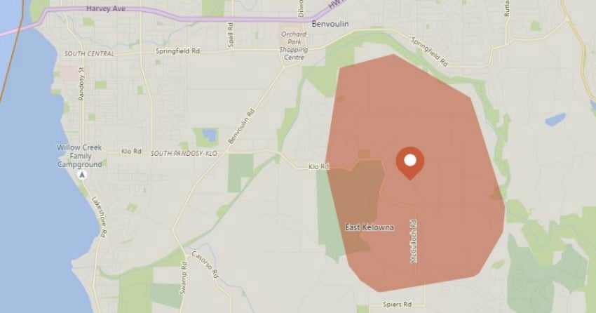 FortisBC responding to power outage in East Kelowna