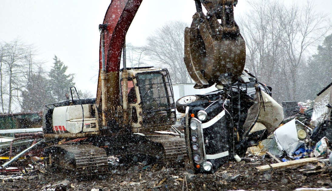 Mini Cooper Smashed to Bits as a Lesson to Criminals