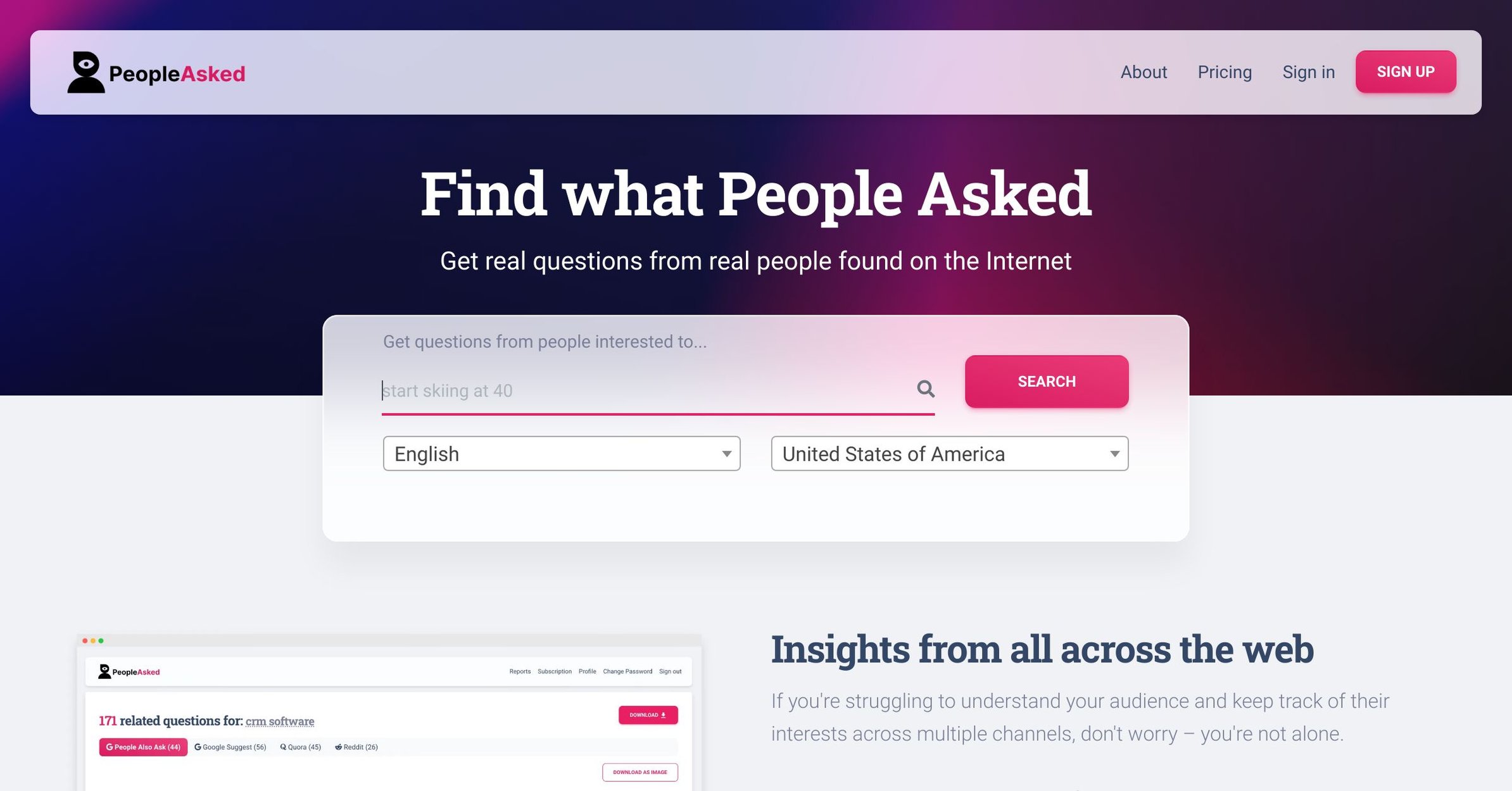 People Asked | Question research tool