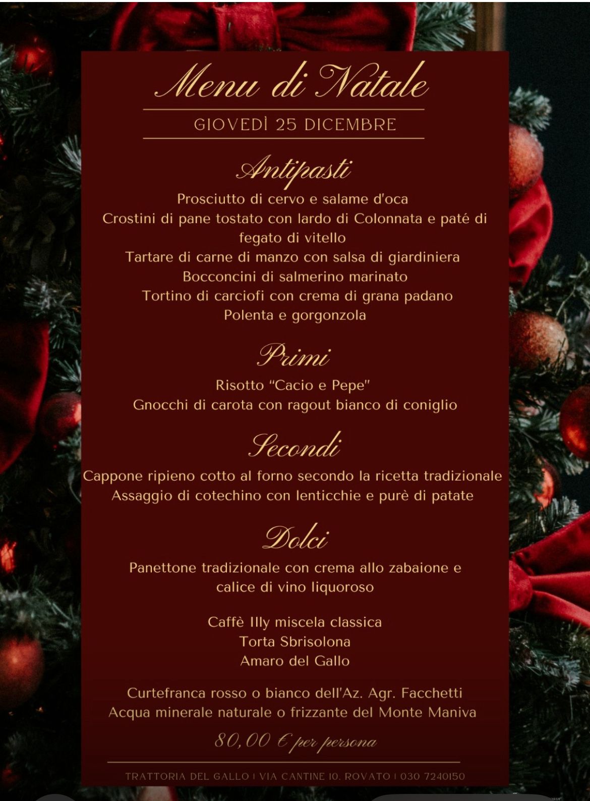 Menu di Natale - Franciacorta