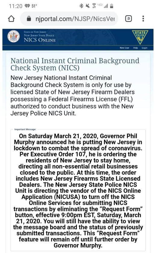 NJ Shuts Down NICS Background Check System For Undetermined Amount Of ...