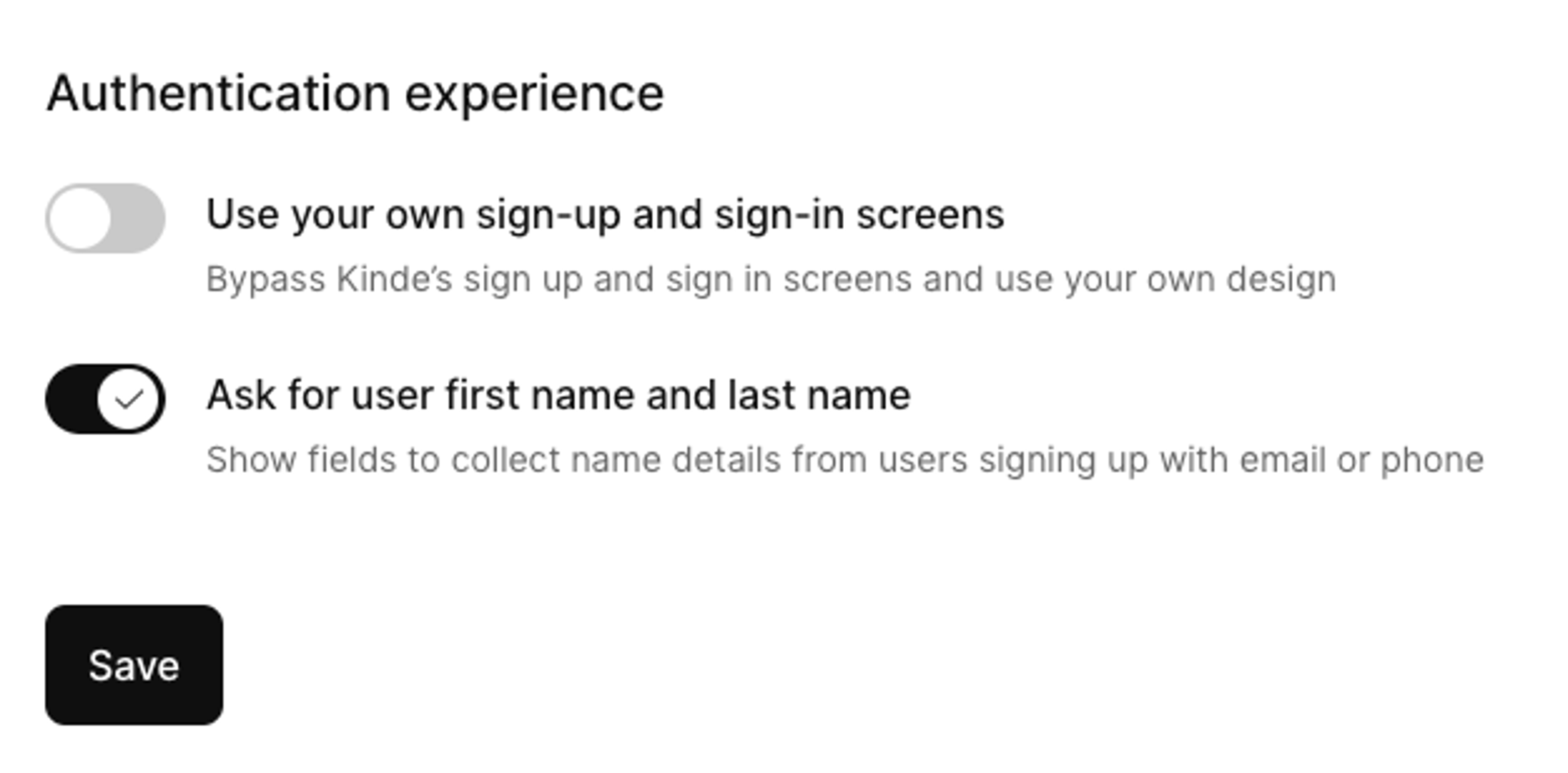 Manage the authentication experience - Kinde docs