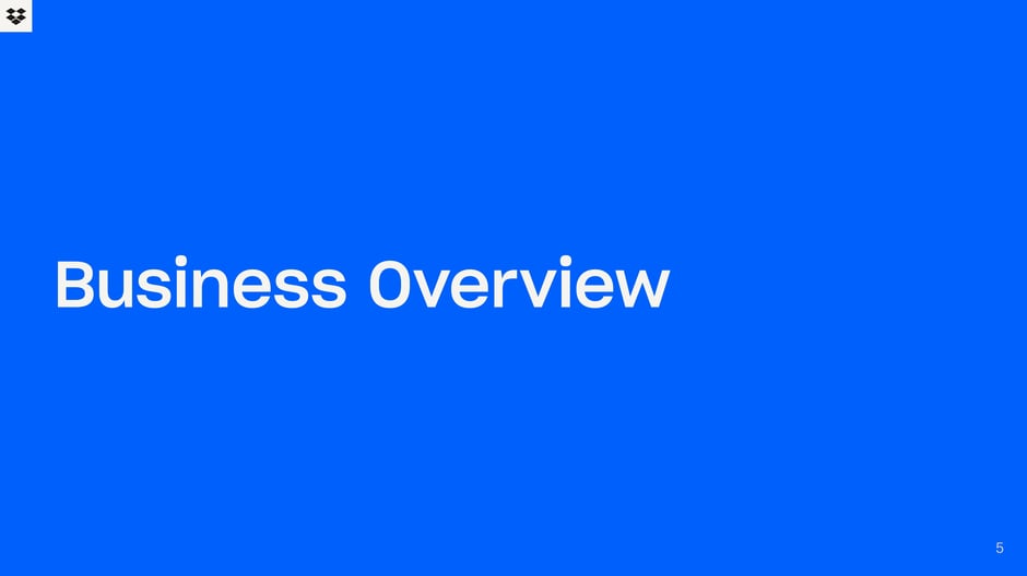 Section header introducing a deeper look at Dropbox's business ...