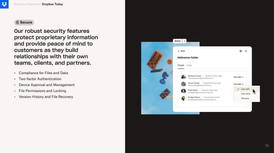 Robust security features protect proprietary information — Dropbox Q3 ...