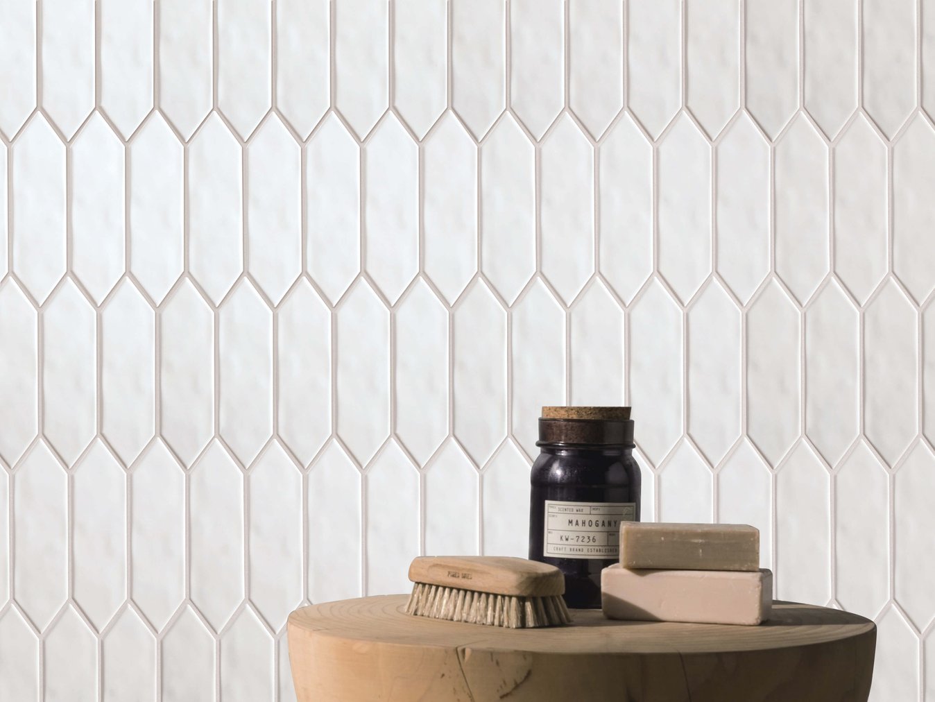 Mondial White Gloss Picket 2" x 6" Porcelain Mosaic - Sleek White Gloss ...