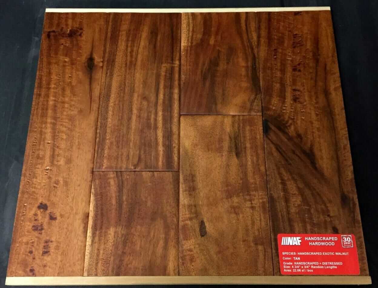 Tan NAF Exotic Walnut Hardwood - Squarefoot Flooring