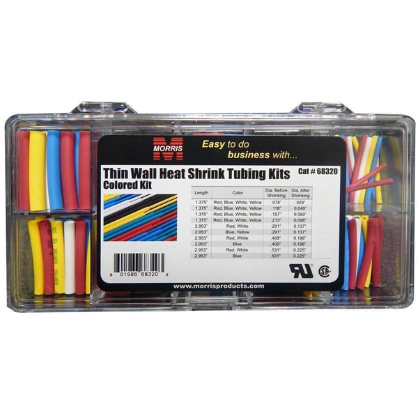 MORRIS 68320 Flexible Pre-Cut Heat Shrink Tubing Kit, 0.078 to 0.488 in ...