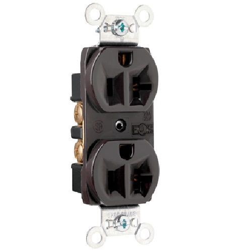 Pass & Seymour® CRB5362 Duplex Straight Blade Receptacle, 125 VAC, 20 A ...