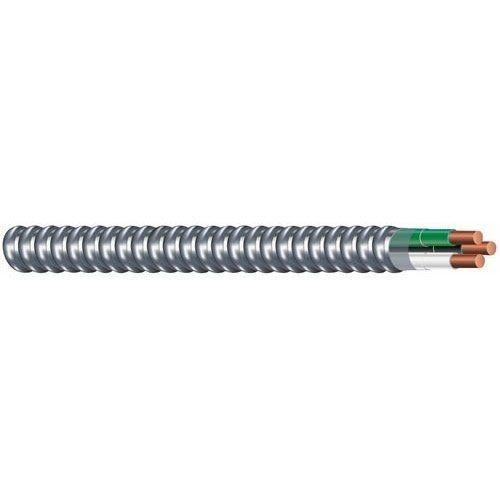 Armored MC Cable, Solid, 10 AWG, 2 conductors with ground, Copper, 600 ...