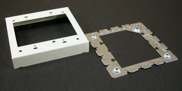 Wiremold® V5751-2 2-Gang Extension Box, 4-3/4 in L x 4-3/4 in W x 15/16 ...