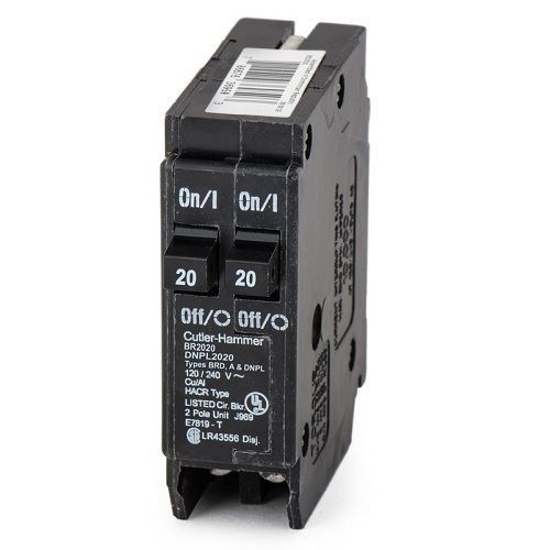 EATON BR2020 Type BR Circuit Breaker, 120 VAC, (2) 20 A, 10 kA ...