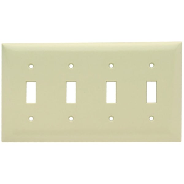 Pass & Seymour® Sierraplex® SP4-I Standard Wallplate, 4 Gangs, 5 in H x ...