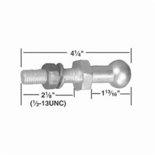 CHANCE® C6002102 Grounding Ball Stud, 4-1/4 in L, 1/2-13 x 2-1/8 in ...