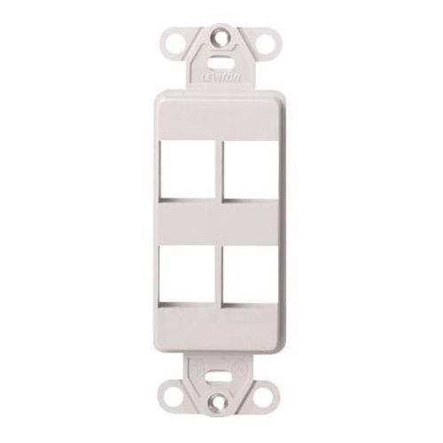 Leviton® Decora® QuickPort® 41644-W Multimedia Insert, 4 Ports, Flush ...
