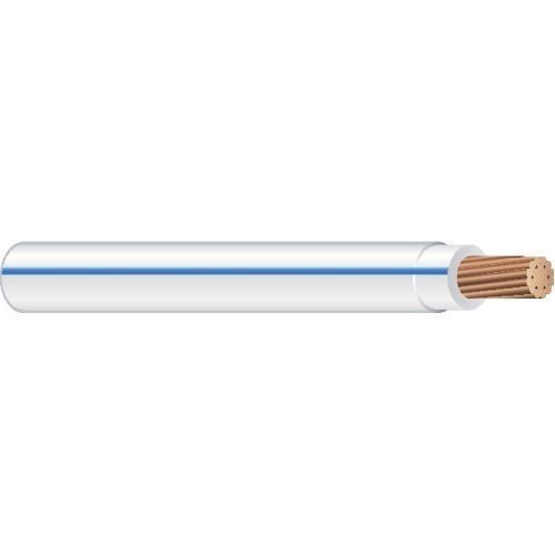 THHN Wire, Stranded, 12 AWG, White/Blue Stripe, Reel, 2500 ft | State ...