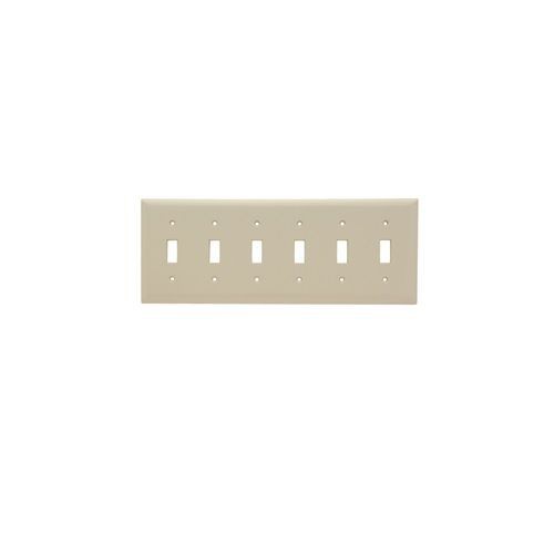 Pass & Seymour® Sierraplex® SP6-I Standard Wallplate, 6 Gangs, 5 in H x ...