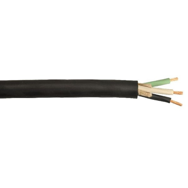 Portable Cable, SO, Stranded, 12 AWG, 3 Conductors, Copper, Black, 600 ...