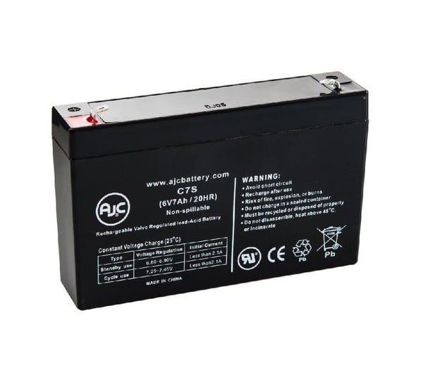 Jasco, Battery, Rechargeable, Lead Acid, 6 Volts, 7 Ah, F1, 151.13 mm ...