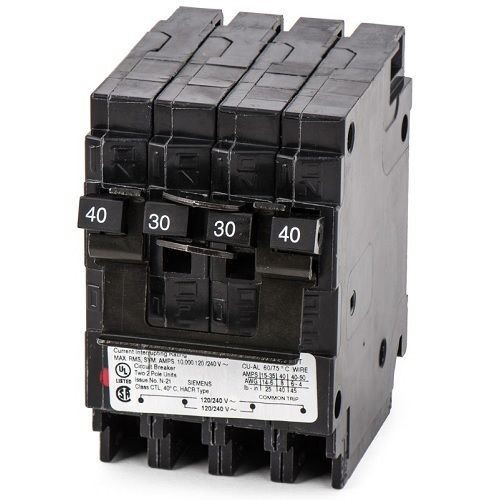 Siemens Q24030CT2 Quadplex Type QT Low Voltage Miniature Quadplex ...