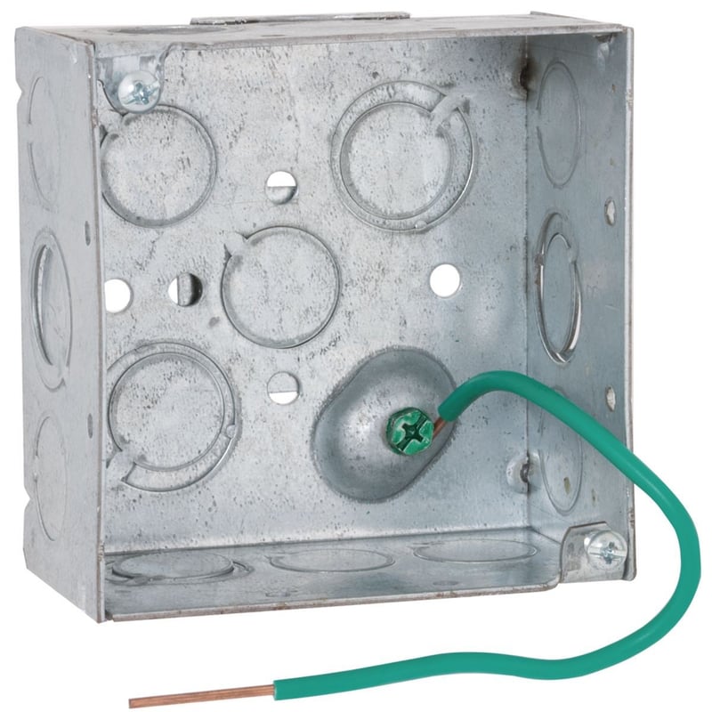 RACO® 232F Square Box With Conduit Knockout, Steel, 30.3 cu-in Capacity ...
