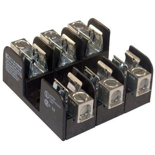 Mersen 62003J Open Style Fuse Block, 600 VAC/VDC, 200 A, Class J, 6 AWG ...