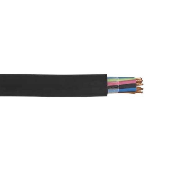 Portable Cable, SO, Stranded, 16 AWG, 16 Conductors, Copper, Black, 600 ...