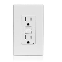 Leviton® GFTR1-W Duplex Feed Through Self-Test Slim Standard Tamper ...