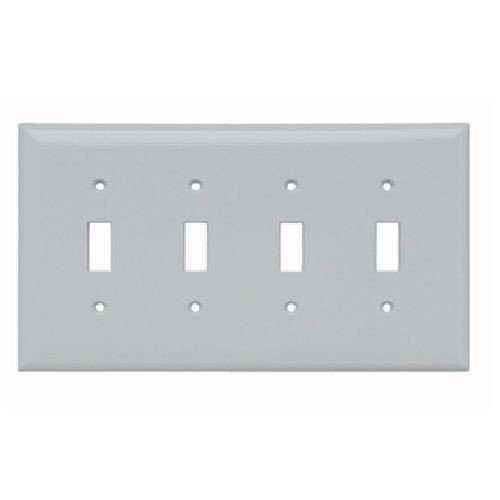 Pass & Seymour® Sierraplex® SPJ4-W Junior Jumbo Wallplate, 4 Gangs, 5 ...
