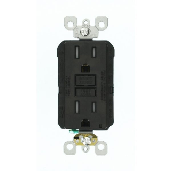 Leviton® GFWT2-E Duplex Feed Through Self-Test Slim Tamper/Weather ...