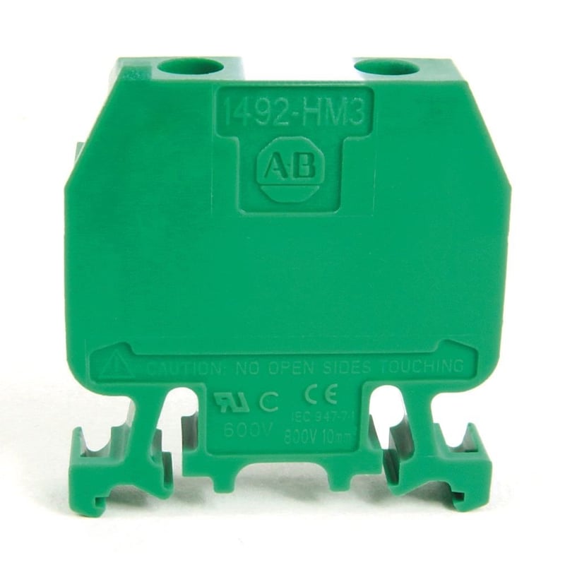 Allen-Bradley, 1492-H Finger-Safe Terminal Blocks, H-Block,Code 3,Green ...
